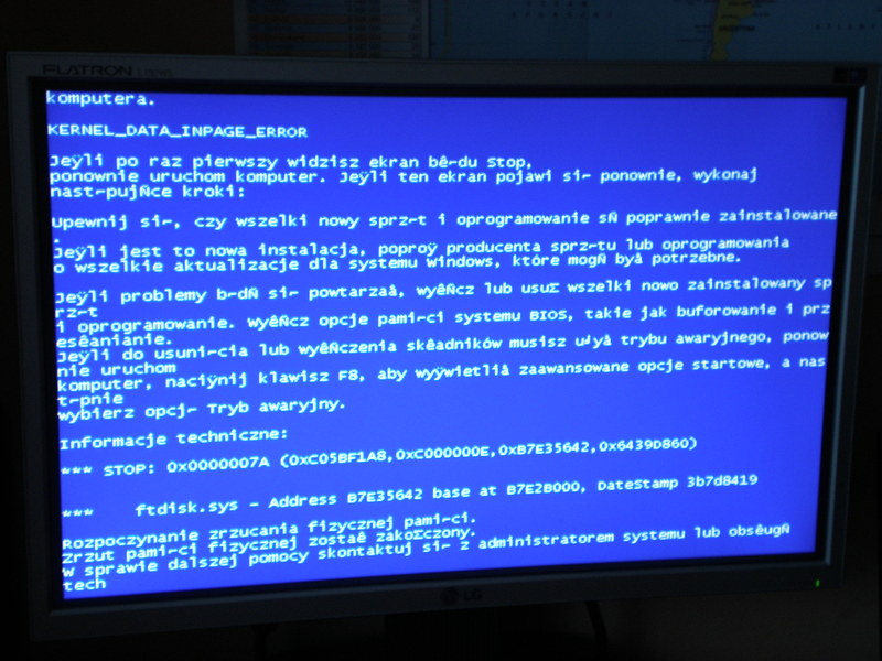 Windows XP – blue screen przy wypakowywaniu plików WinRAR, reset i ...