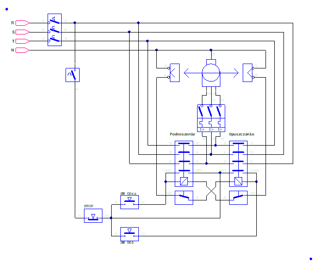 Podłączenie silnika trójfazowego prawo lewo + krańcówki