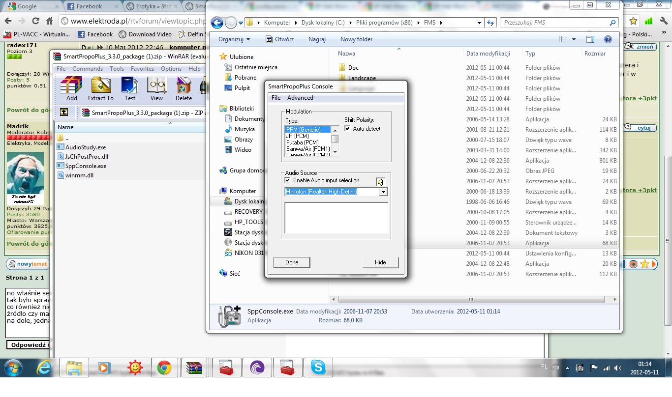 komputer nie wykrywa aparatury sterującej modelem samolotu RC