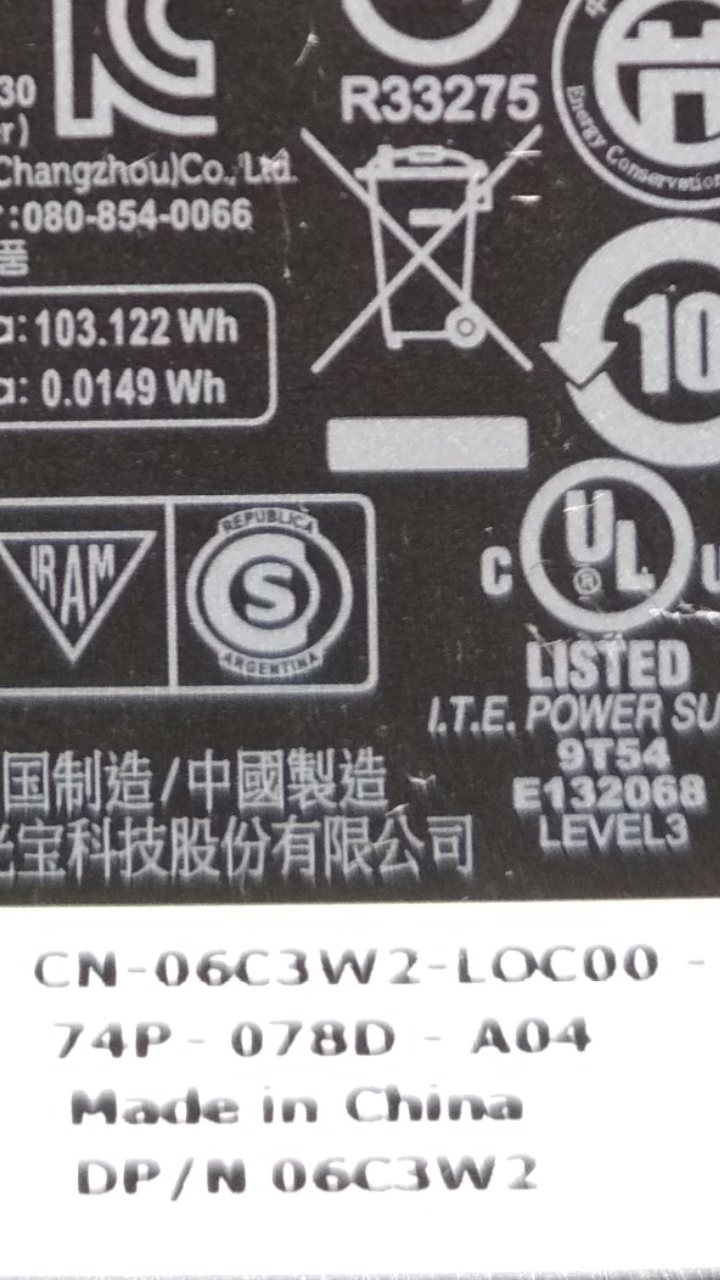 Zasilacz Dell 90W LA90PM130, 6C3W2 - napięcie pływa