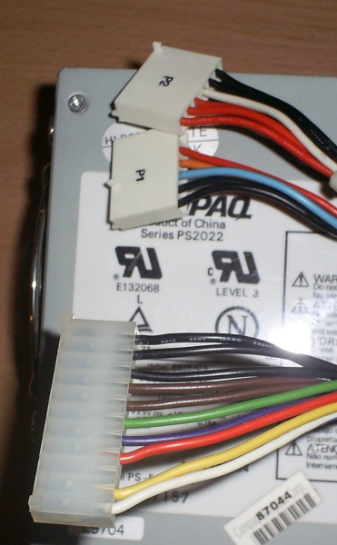 Zasilacz Compaq PS2022.Jak uruchomić bez podłączonej płyty?