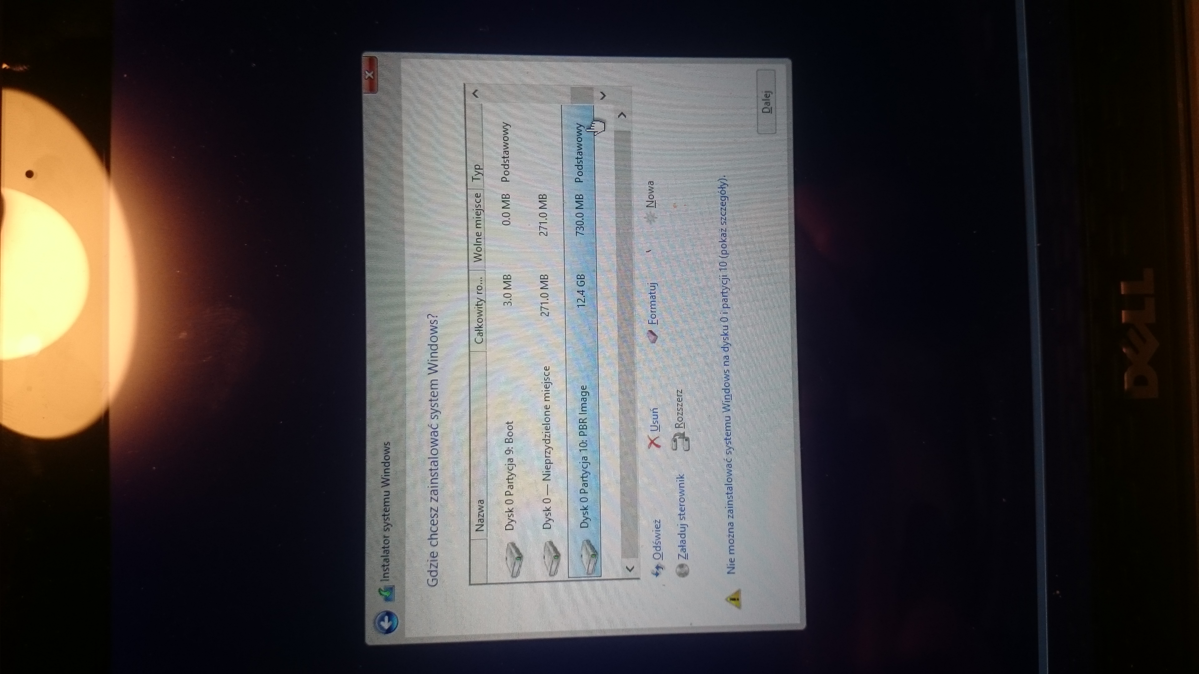Dell 7537 - Jak wejść do BIOS po nieudanej instalacji Windows 10?