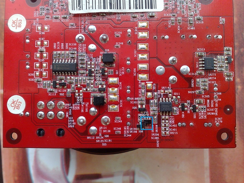 Spalony układ SQ11 na AGP Gainward Geforce 7800GS - co to za element?