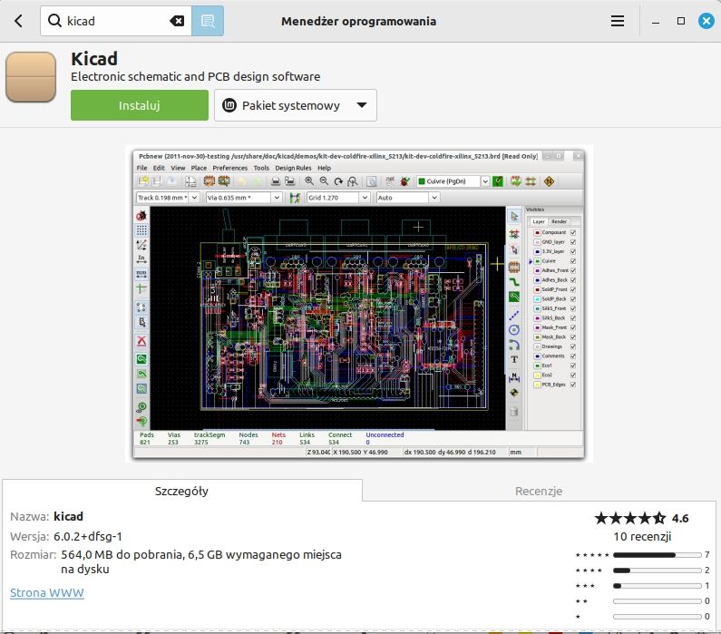Linux Mint, KiCad 7 przestał działać po aktualizacjach