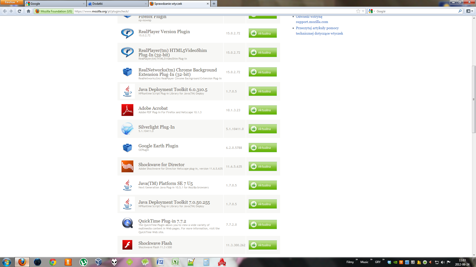 Firefox 13.0.1 na Windows 7 nie odtwarza filmów na YouTube i innych ...