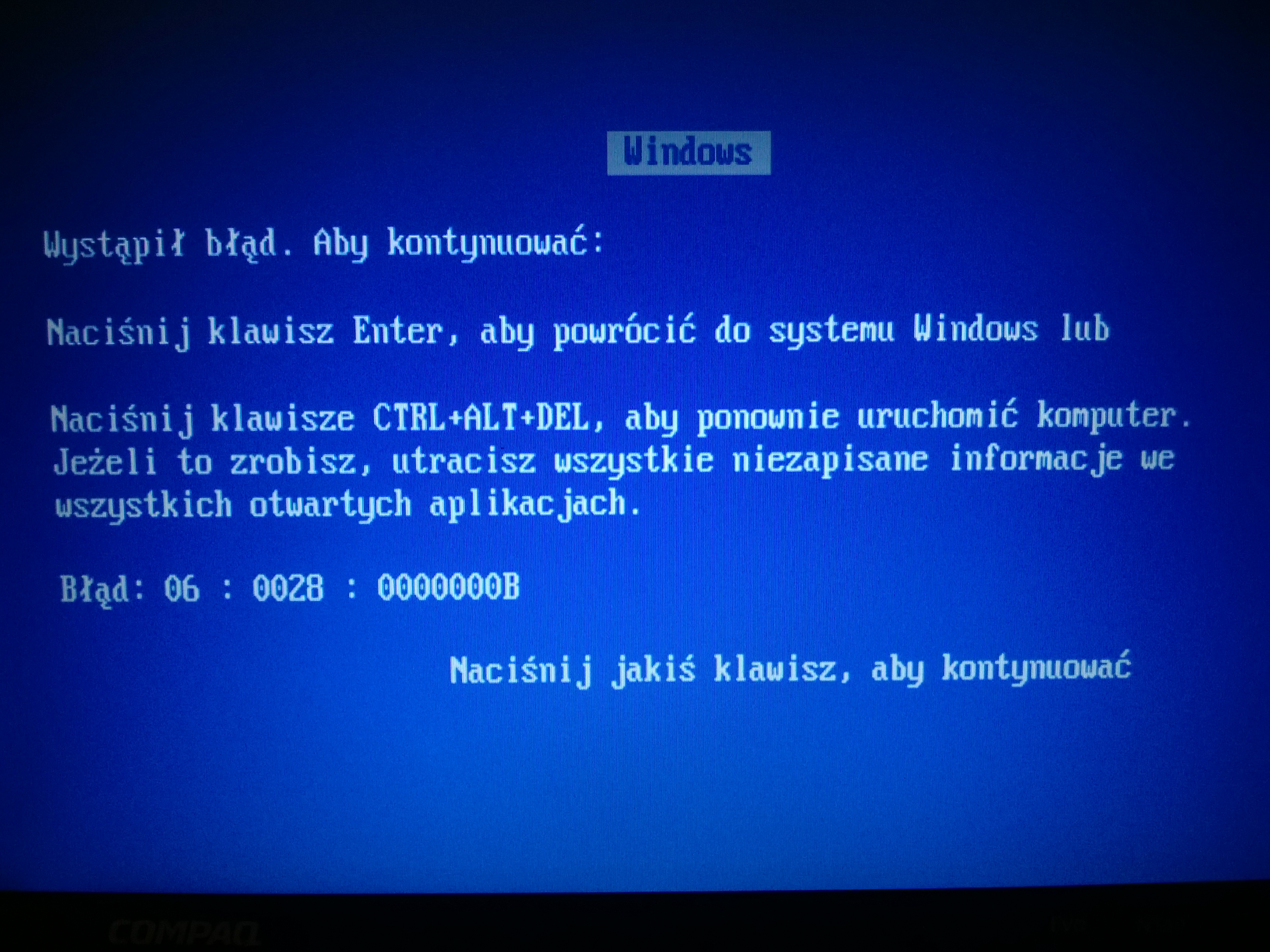 Compaq evo n160 - bluescreen przy wychodzeniu z aplikacji