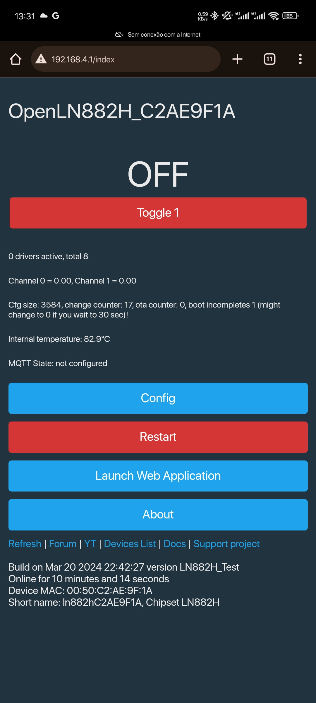 How to flash LN882H with open source Tasmota/Esphome style firmware - backup procedure included - 3