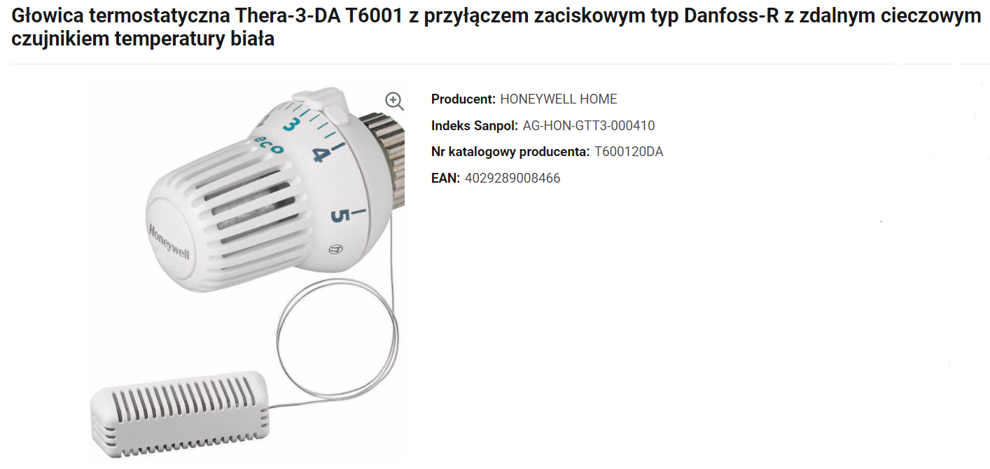 Poszukuje głowicy termostatycznej z zewnętrznym czujnikiem temperatury