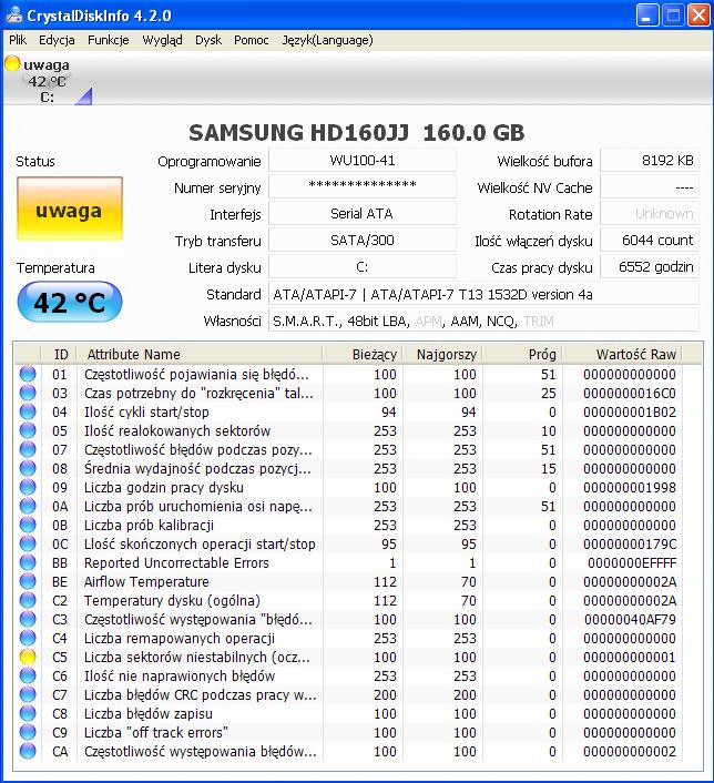 Jak naprawić błąd C5 na dysku Samsung HD160JJ 160GB?