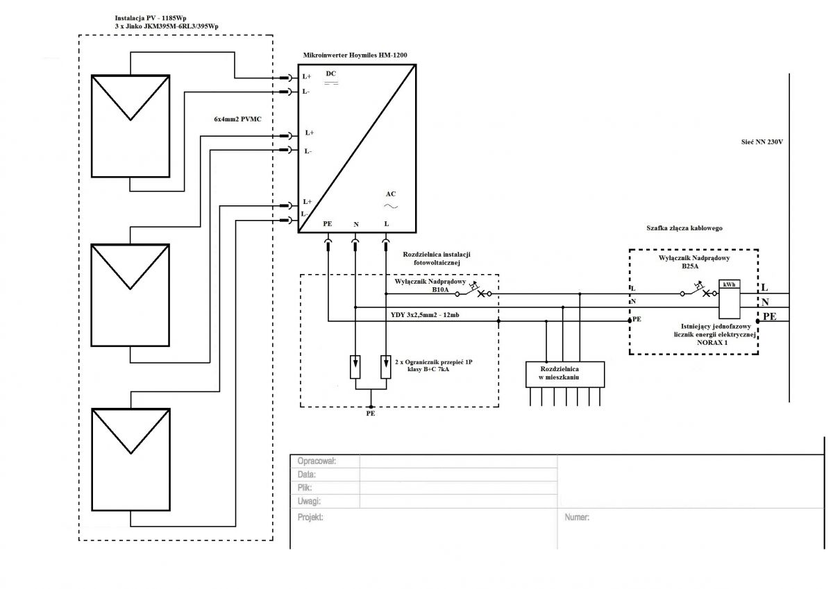 [Rozwiązano] Mikroinstalacja fotowoltaiczna schemat do oceny-poprawki