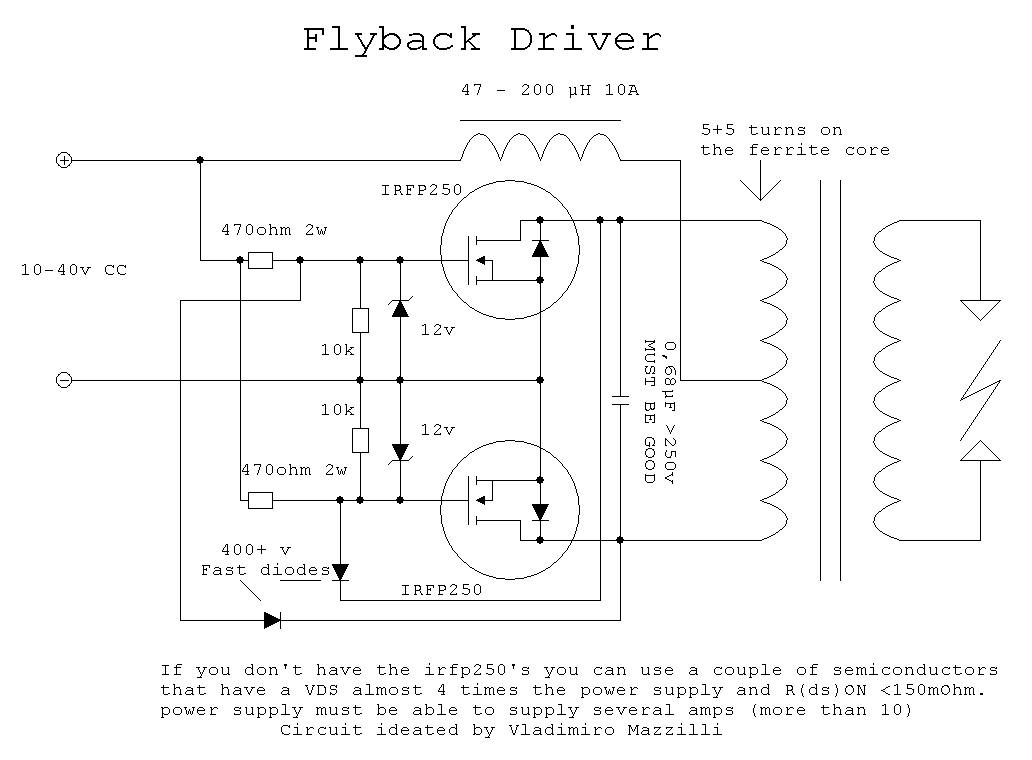 ZVS Flyback Driver - trzask przy transformatorze i grzanie tranzystorów