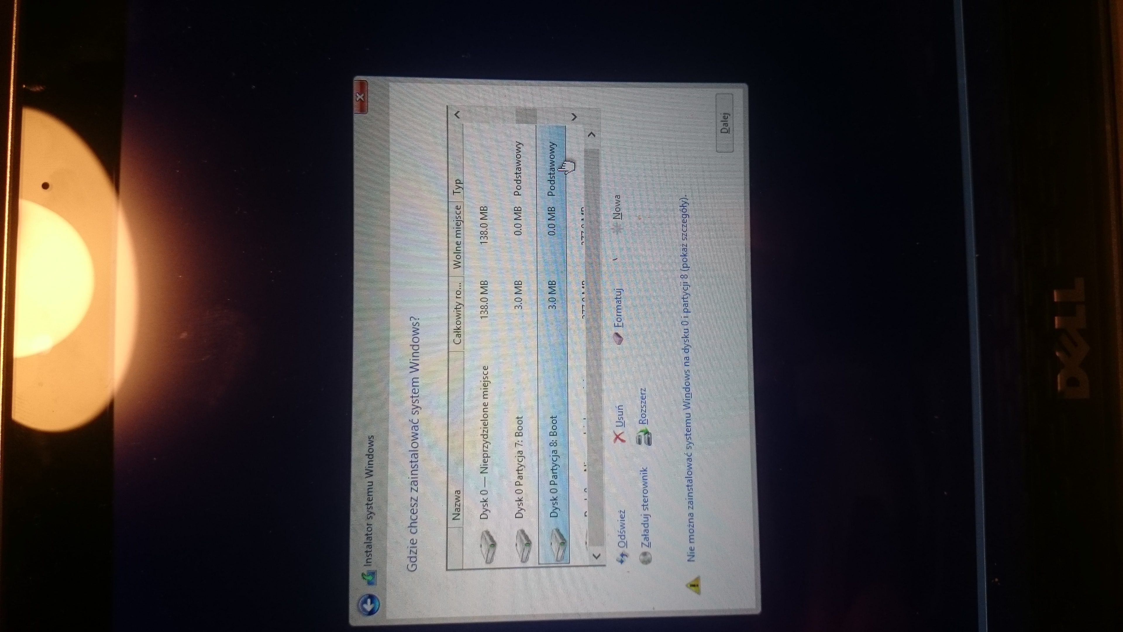 Dell 7537 - Jak wejść do BIOS po nieudanej instalacji Windows 10?