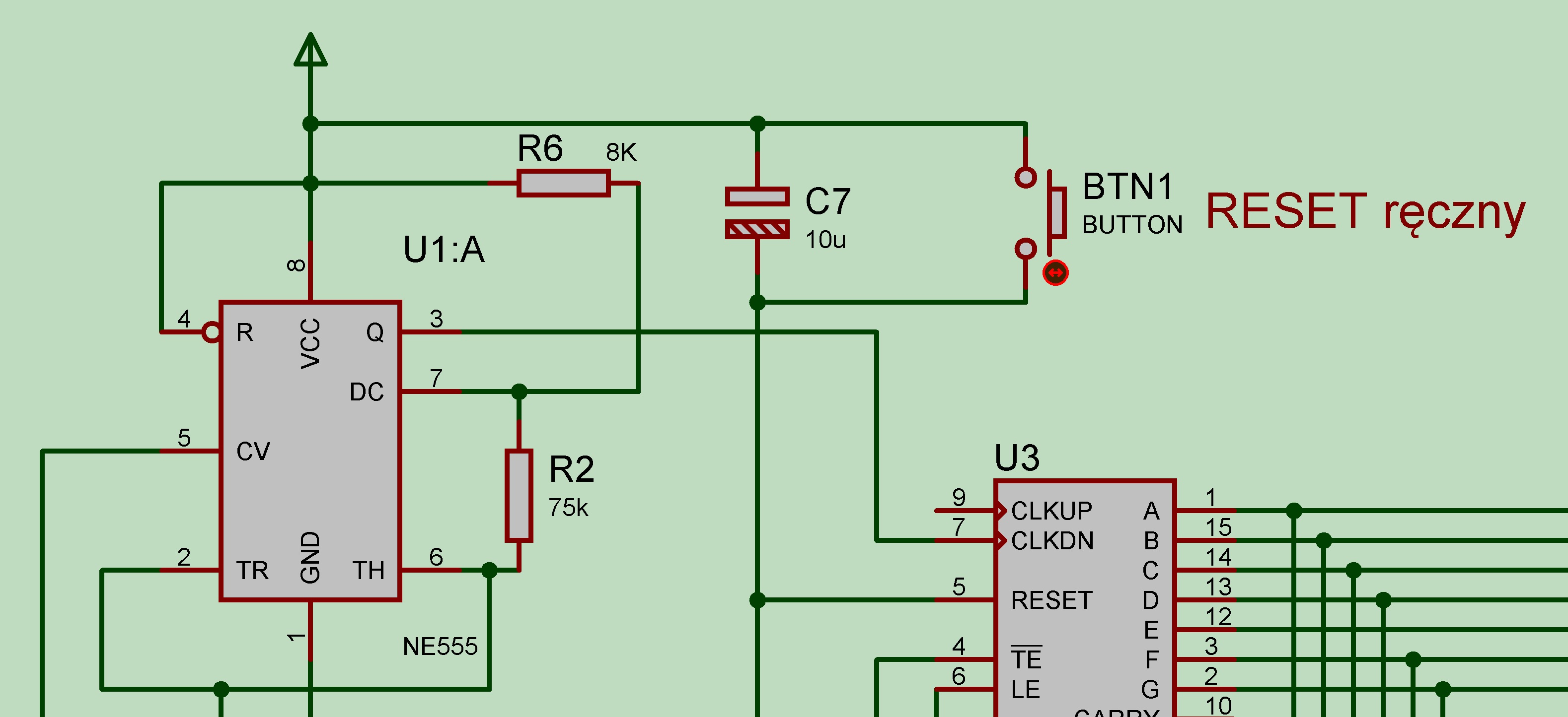 Licznik w dół na CD40110 -jak uzyskać zliczanie od 9 do 0?