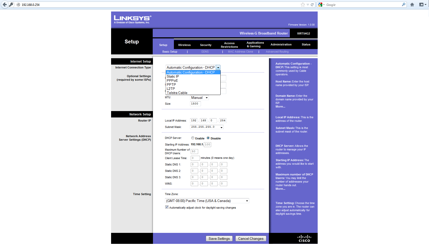 Jak podłączyć router Linksys WRT54G2 do modemu UPC Thomson TWG870U?