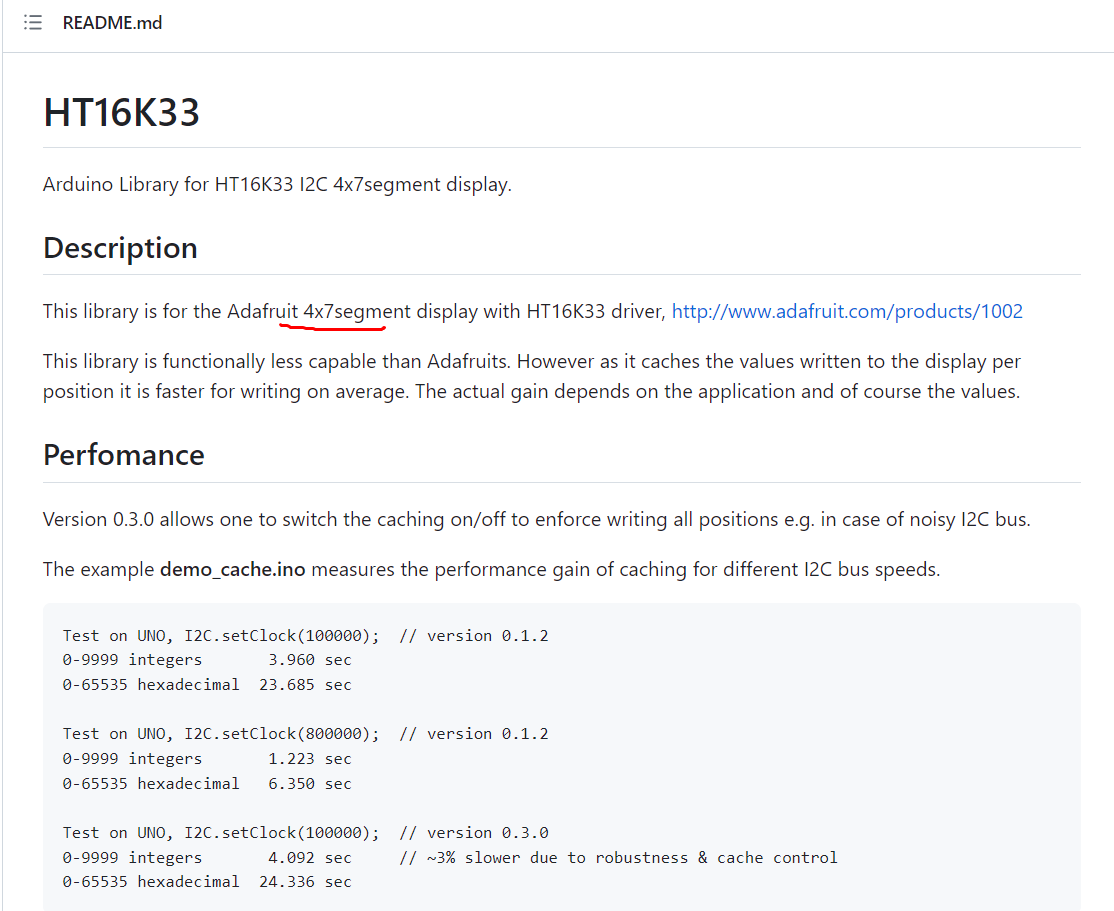 HT16K33 moduł wyświetlacz LED alfanumeryczny 14 segmentów 4 znaki - protokół, Arduino