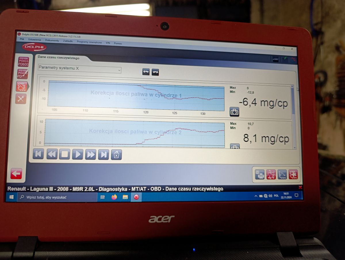 Renault Laguna 3 2.0 dCi - długie kręcenie i siwy dym przy odpalaniu ...
