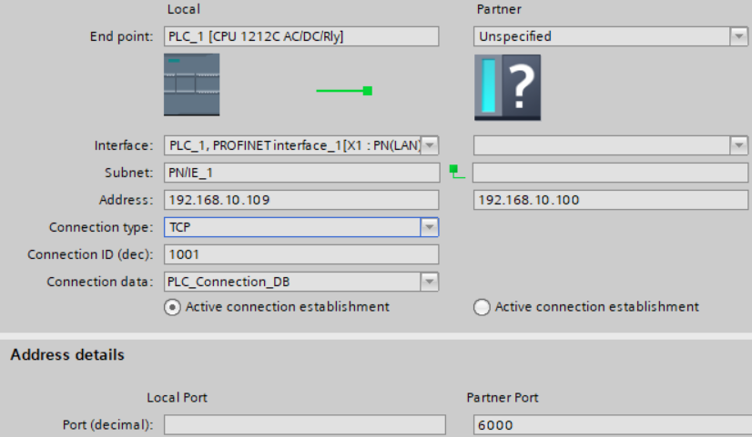 Jak skonfigurować TCON dla komunikacji PLC z zewnętrznym serwerem?