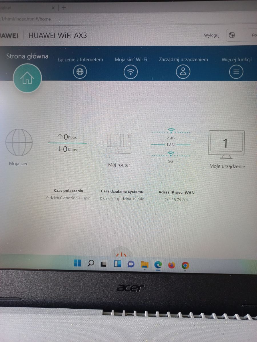 Problem z konfiguracja routera Huawei Ax3- brak internetu