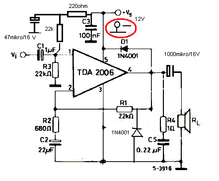 Jak podłączyć zasilanie i wyjście audio we wzmacniaczu TDA2006?