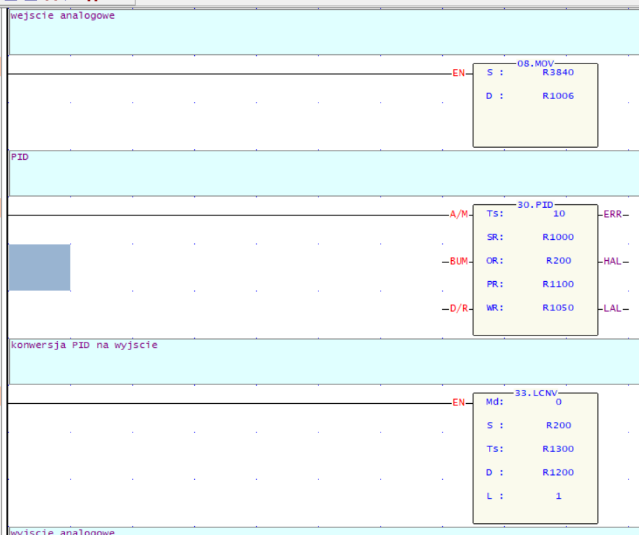 [Rozwiązano] Regulacja PID w PLC FATEK FBs-4A2D: Błąd w przenoszeniu ...