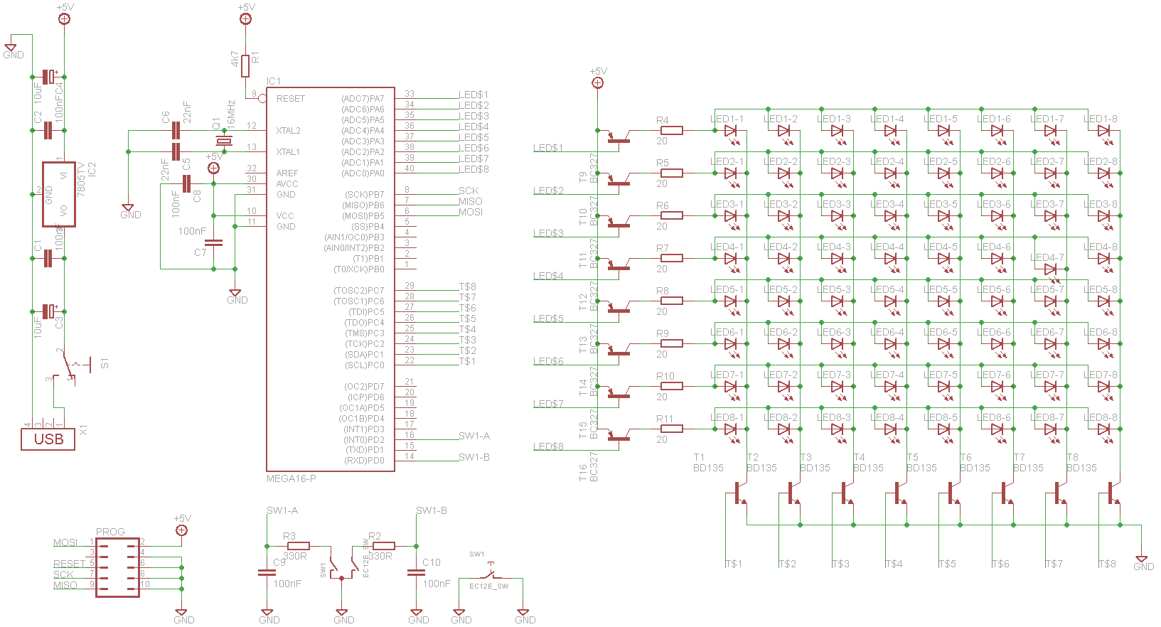 [ATmega16] Jak zaimplementować programowe PWM dla matrycy LED 8x8 na ...