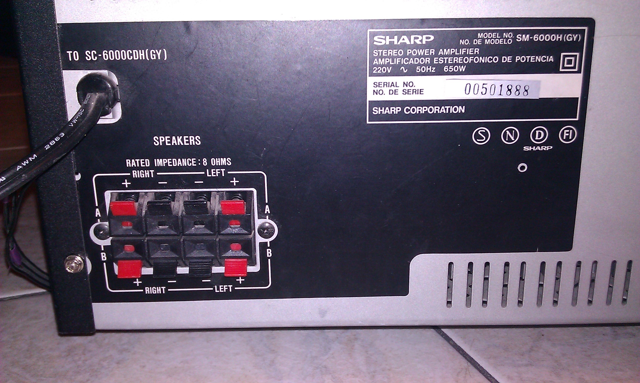 [Sprzedam] końcówka mocy Sharp System 6000 - SM-6000H(GY)