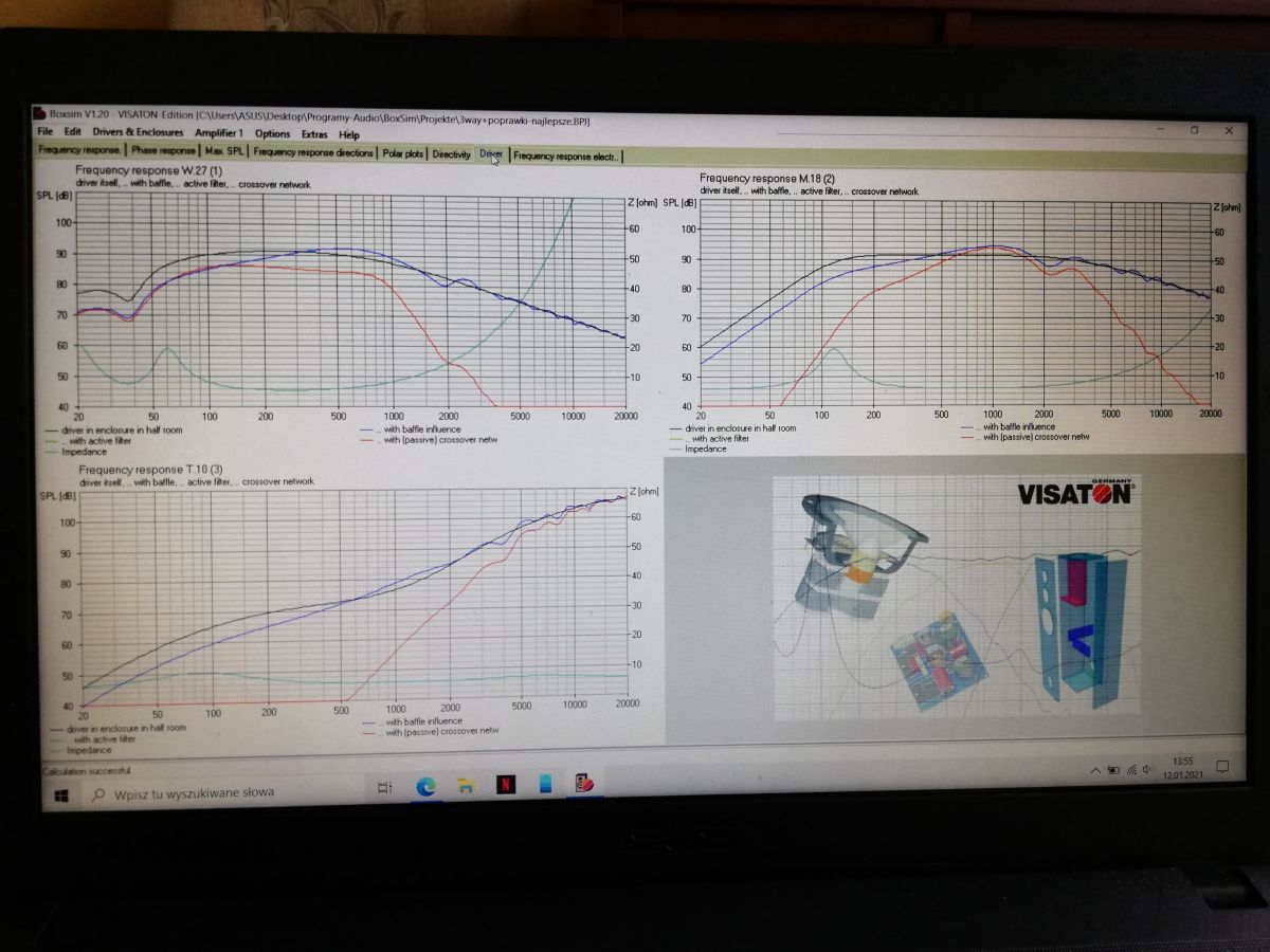 Projektowanie kolumn: Seas H1288, STX GDM-15-250, Scan Speak D2608 - 2