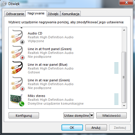 Stereo Mix w Windows 7 nie rejestruje mi żadnych dźwięków