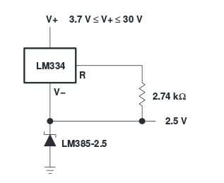 Jak zwiększyć prąd w źródle napięcia LM385-2.5 z LM334?