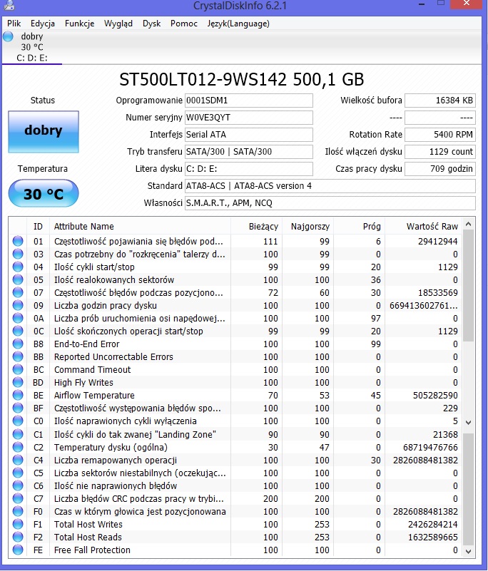 Wysoki parametr C4 w SMART dysku, niestabilny odczyt, utracone dane ...