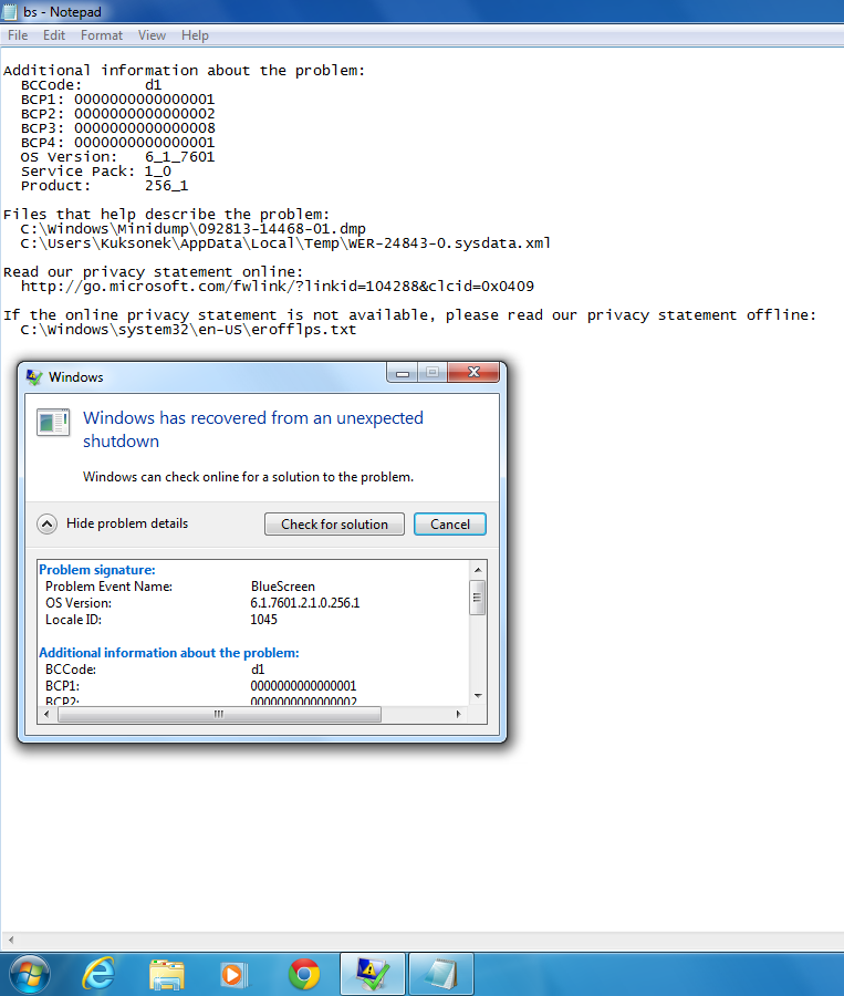 BSOD D1 na Windows 7 - przyczyny i rozwiązania dla Asrock N68C-S UCC