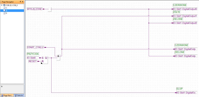 [Rozwiązano] Projekt sygnalizacji świetlnej w programie Saia PG5