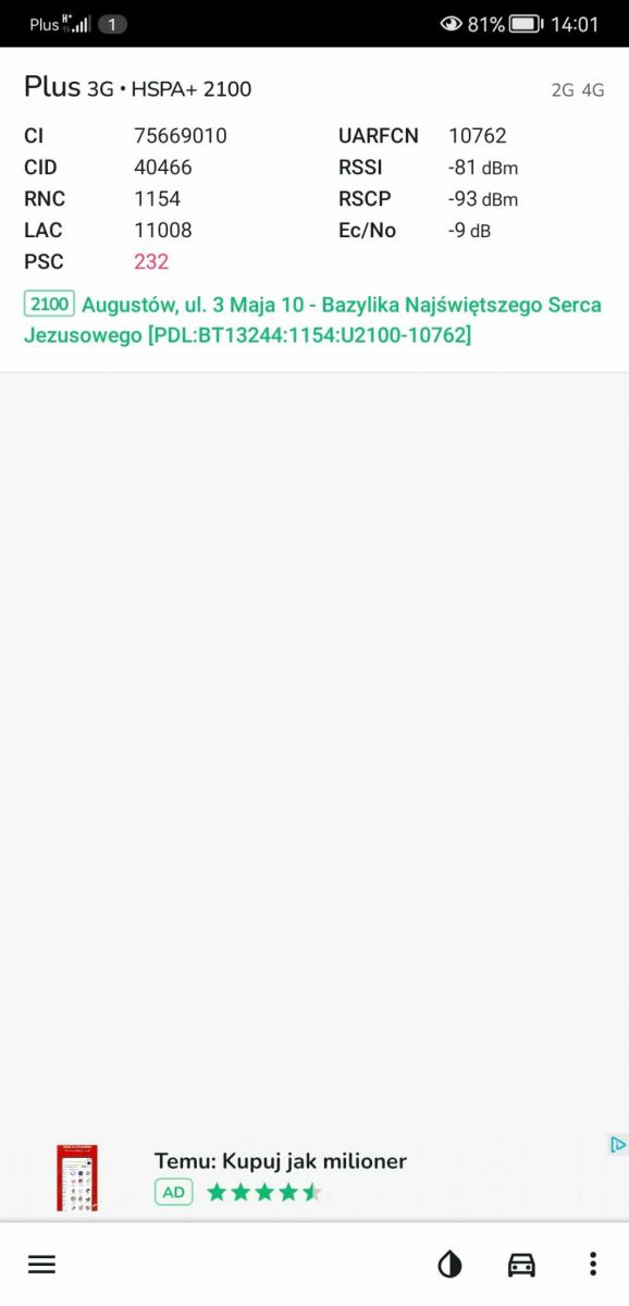 Jak zwiększyć moc sygnału T-mobile ZTE MF289F w lokalizacji 53°51'N 22 ...