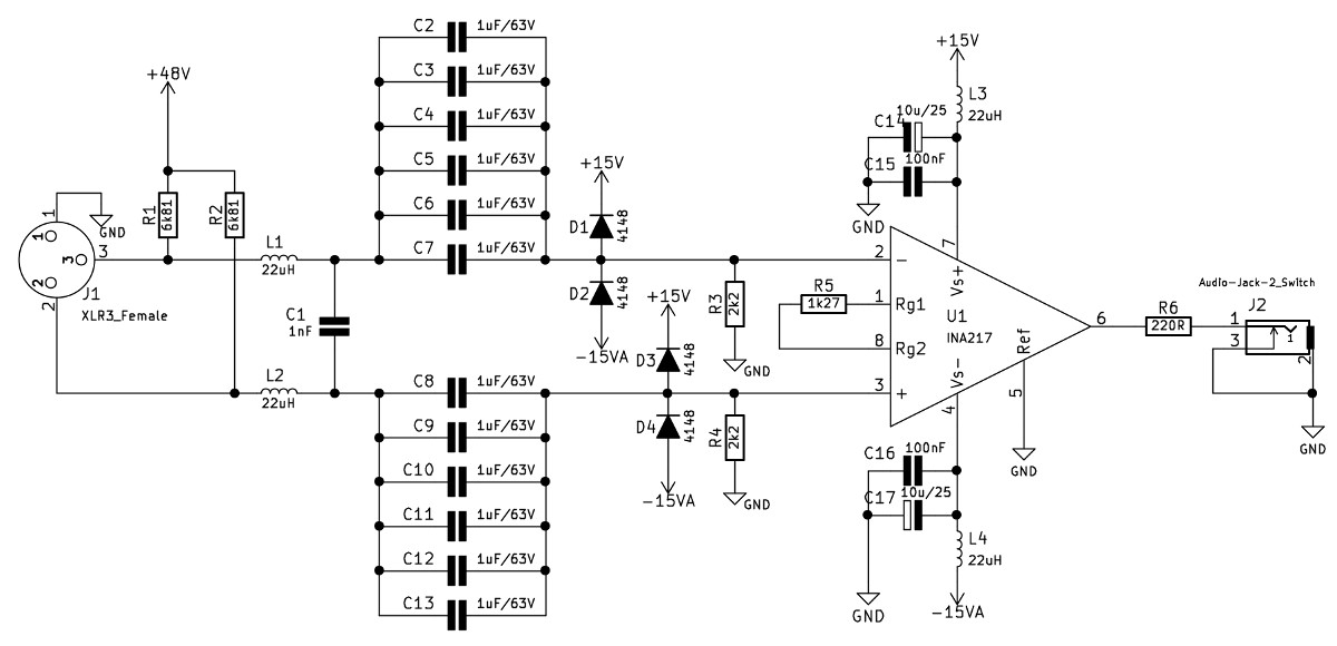 Przedwzmacniacz mikrofonowy INA217 - włącza się poprawnie tylko jeden raz