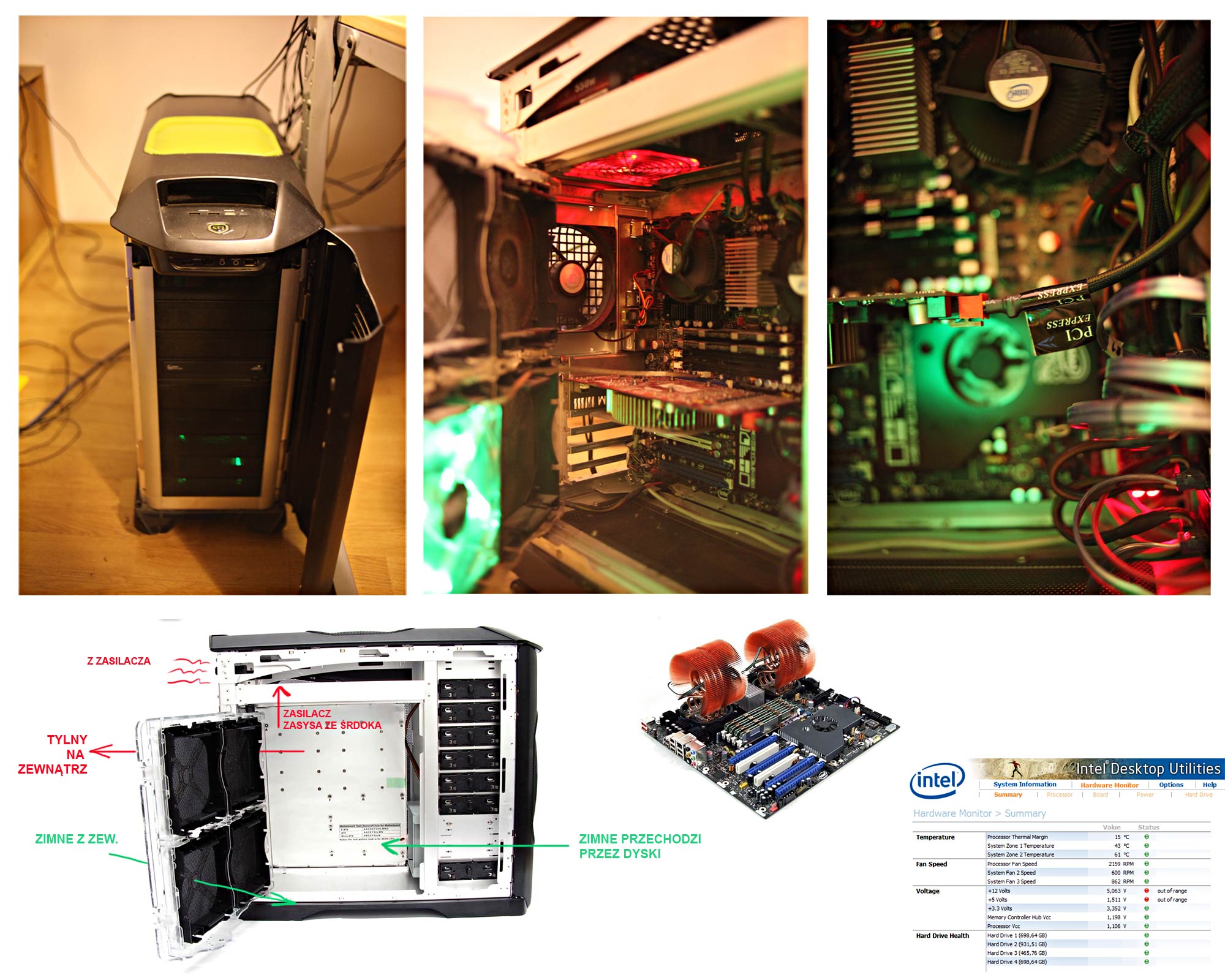 Jak skutecznie schłodzić Intel D5400XS z Xeon E5410 i Geforce 9800GT?