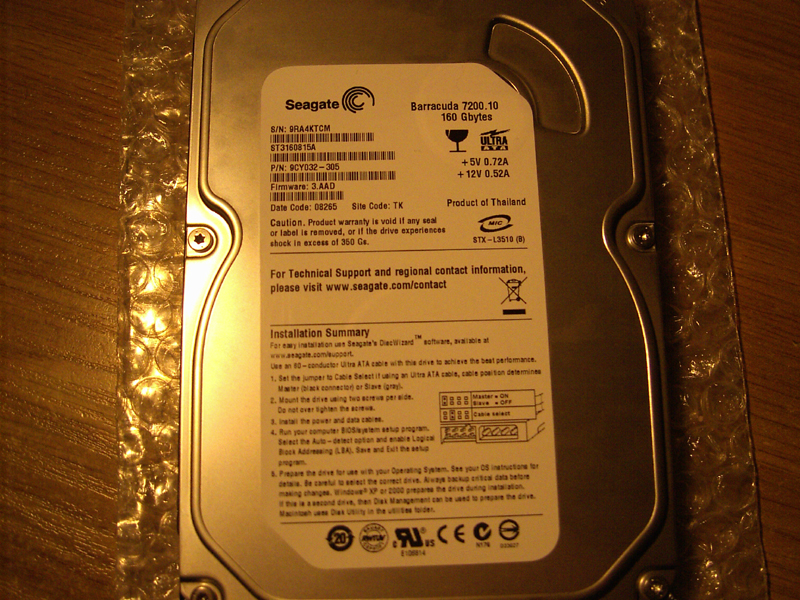 Seagate Barracuda 7200.10 ST3160815A - Głośna praca i piski przy zapisie