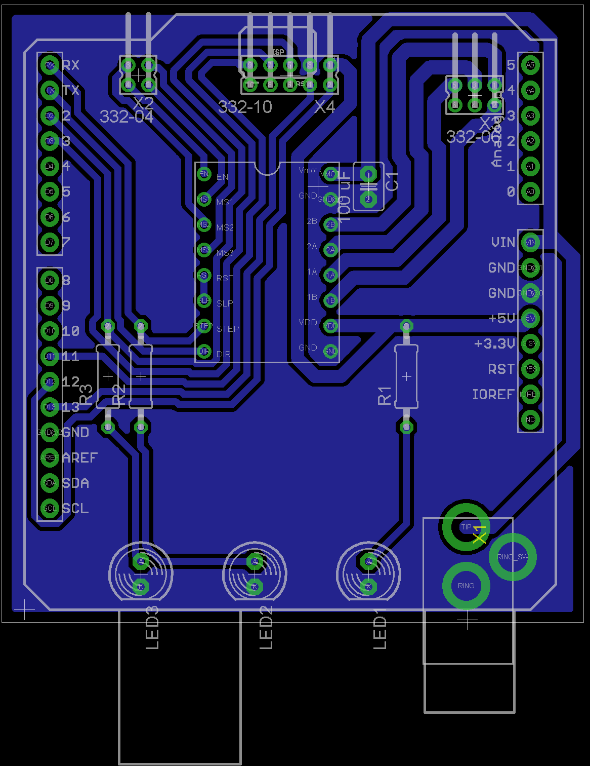 Projekt PCB do Arduino: sterowanie silnikiem krokowym, przekaźnikiem i ...