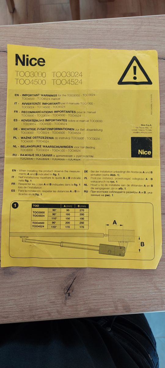 Nice MC800+TOO3000 - jak wyłączyć funkcję dociskania skrzydeł?