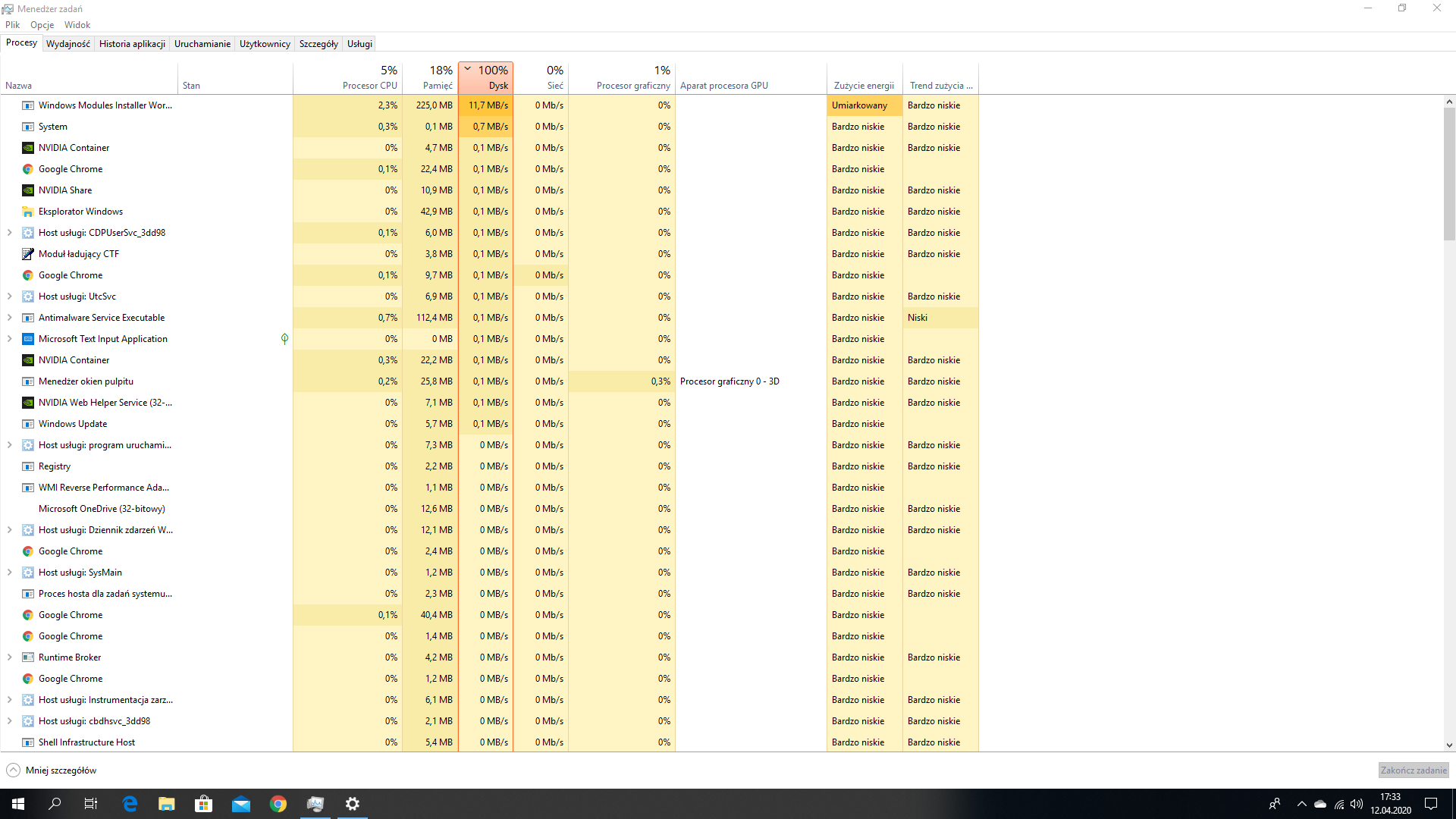 [Rozwiązano] Windows 10 64 bit - 100% użycie dysku po awarii systemu i ...