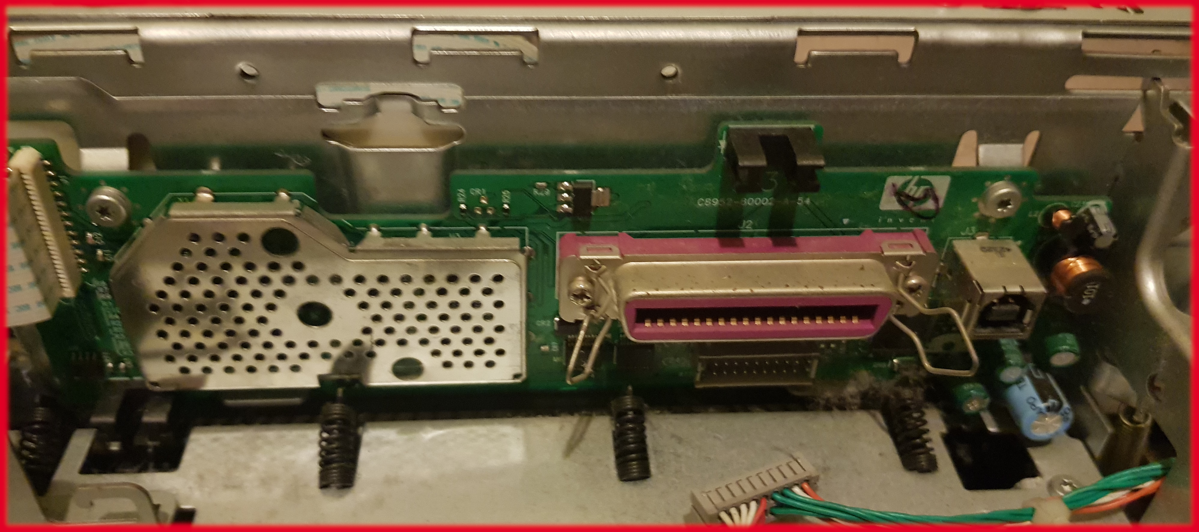 Drukarka HP 3820 - wnętrze, recykling - elektroda.pl