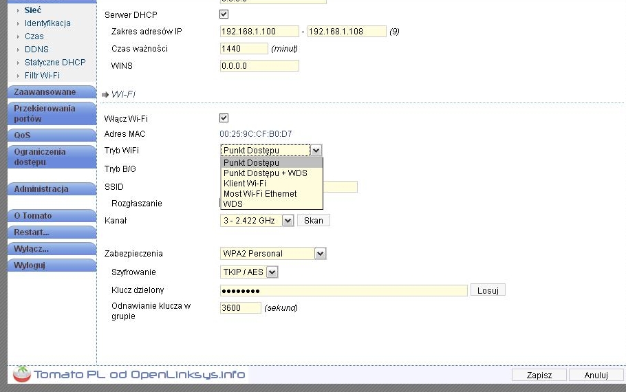 Jak ustawić tryb AP Client na routerze LINKSYS WRTU54G-TM?
