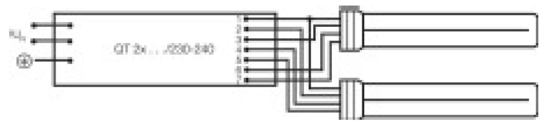 Jak podłączyć dwie świetlówki 2G11 do statecznika elektronicznego?