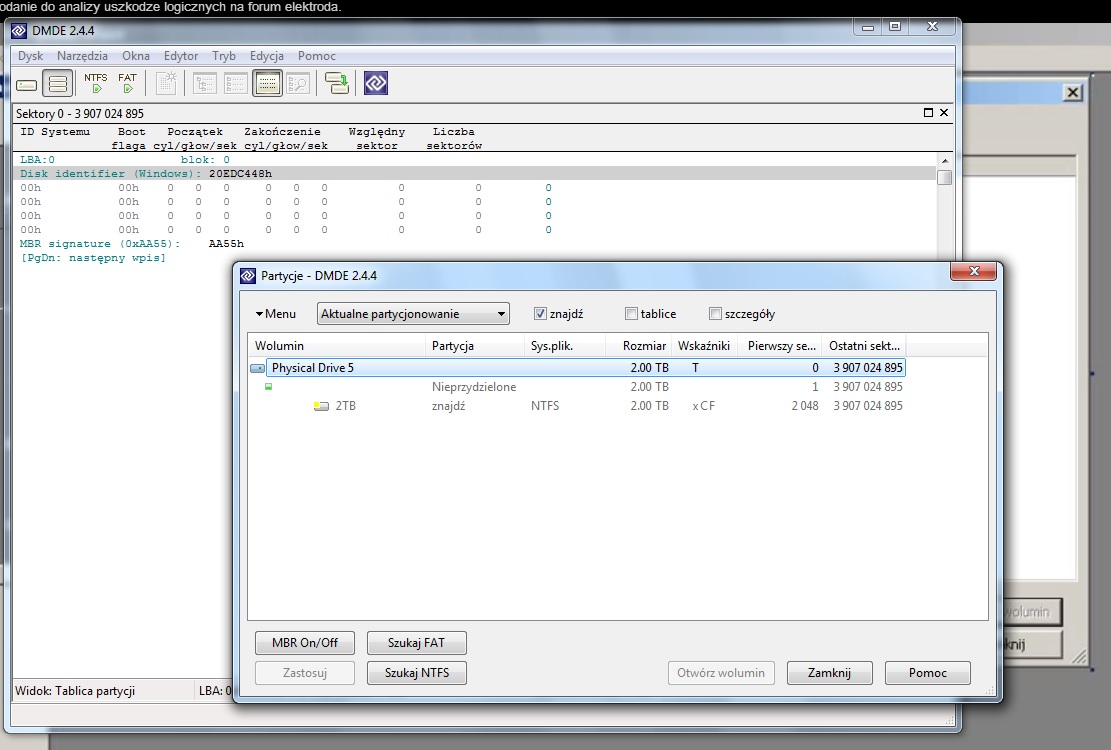 WD Ext HDD 1021 USB Device - System widzi dysk jako niesformatowany