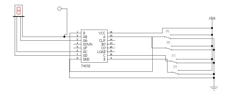 Jak zbudować liczniki 0-7 i 3-8 na układzie 74192? Błąd wejścia B i ...