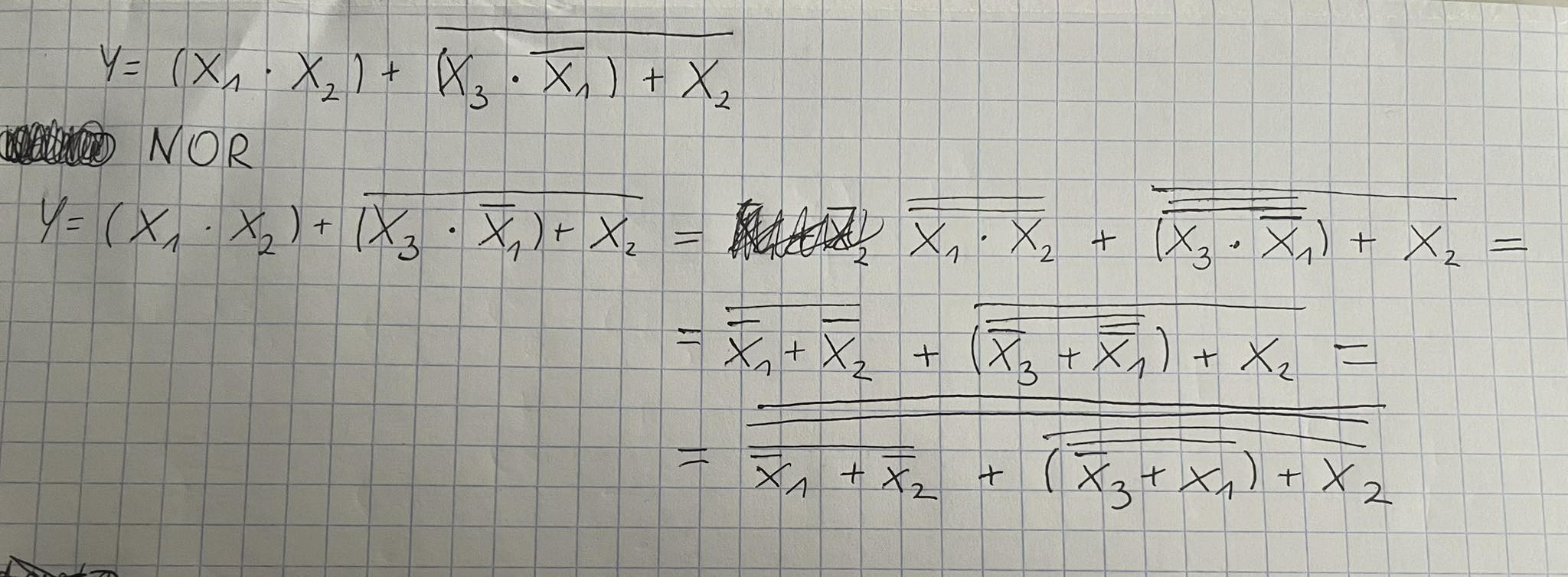 Jak przekształcić funkcję z bramek NOR na bramki NAND?