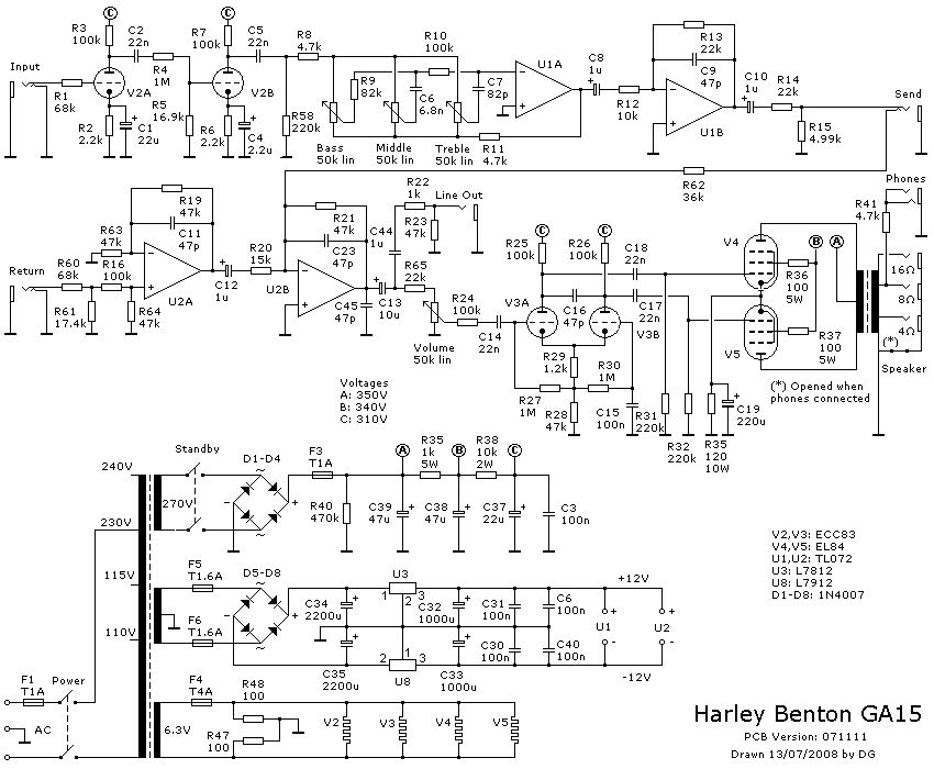 Przeprojektowanie wzmacniacza harley benton ga15 na soldano atomic 16