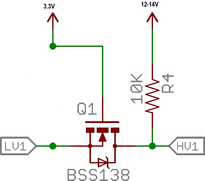 BSS138 do komunikacji SPI jednokierunkowej - czy schemat jest ok?
