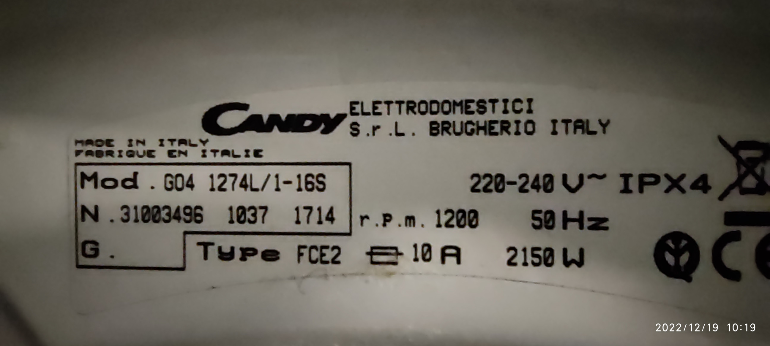 Candy GO4 1274L/1-16S silnik spalił się niedługo po wymianie szczotek