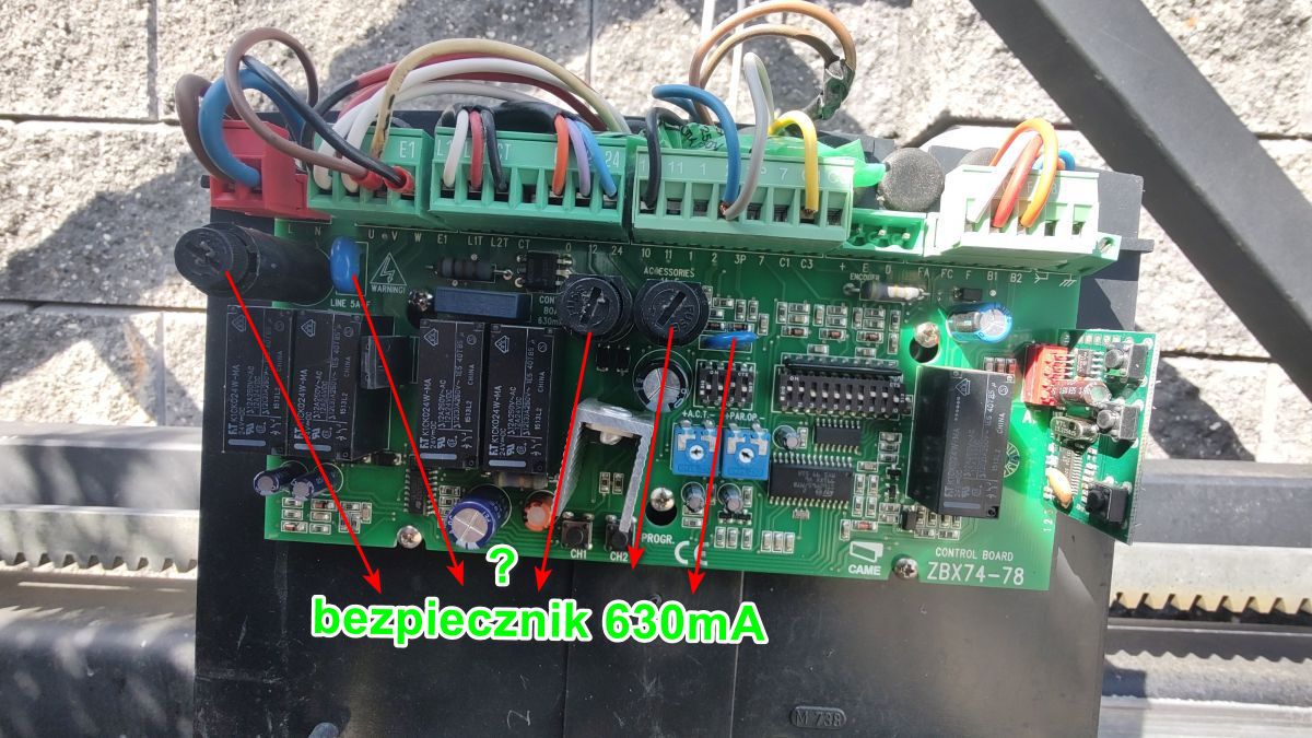 Came BX - bezpiecznik 630mA przepala się przy zamykaniu bramy