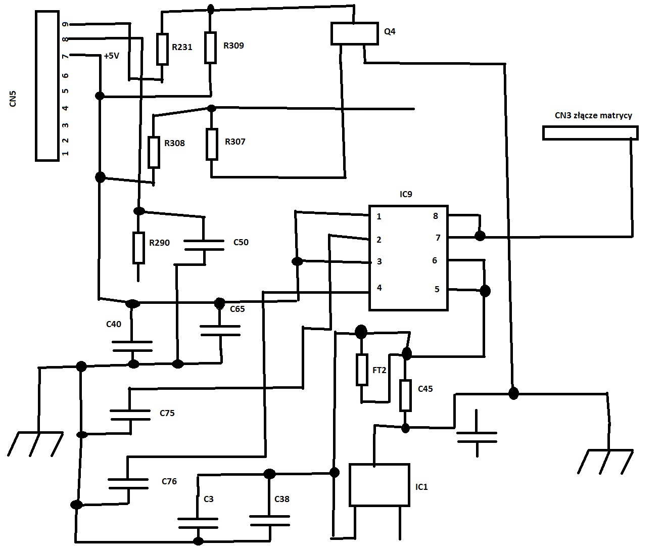 Samsung GH19PS - monitor wyłącza się po chwili, brak 3.5V na CN2
